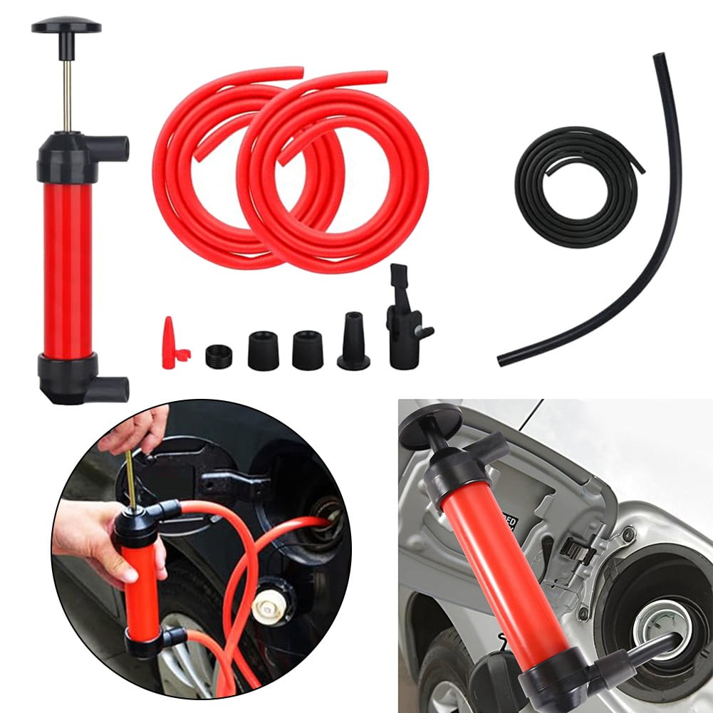 Portable Siphon Pump Car Manual Fuel Gas Transfer Oil Hand Air Kit ...