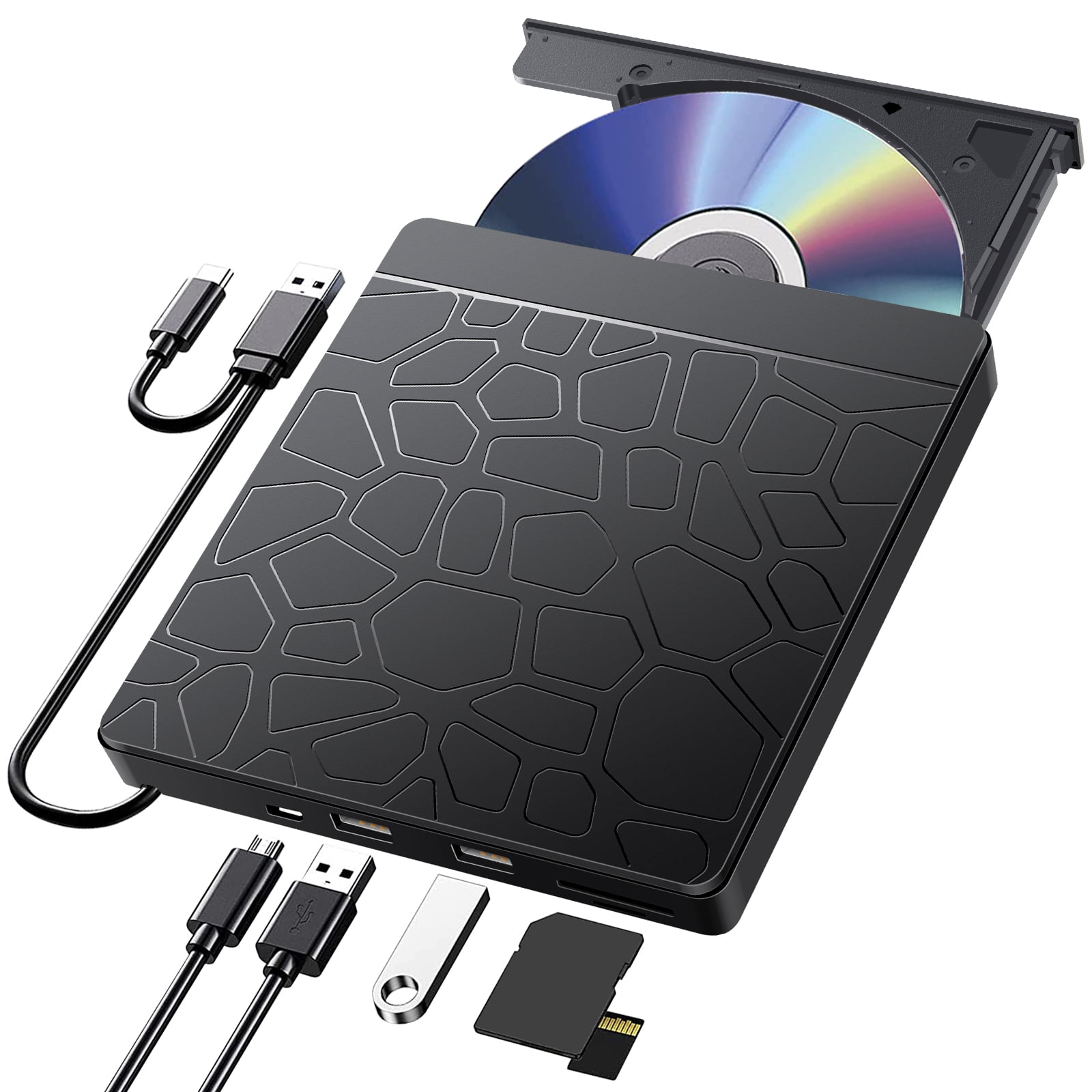 Portable Slim USB 3.0 External DVD Drive, CD Burner High Speed Data ...