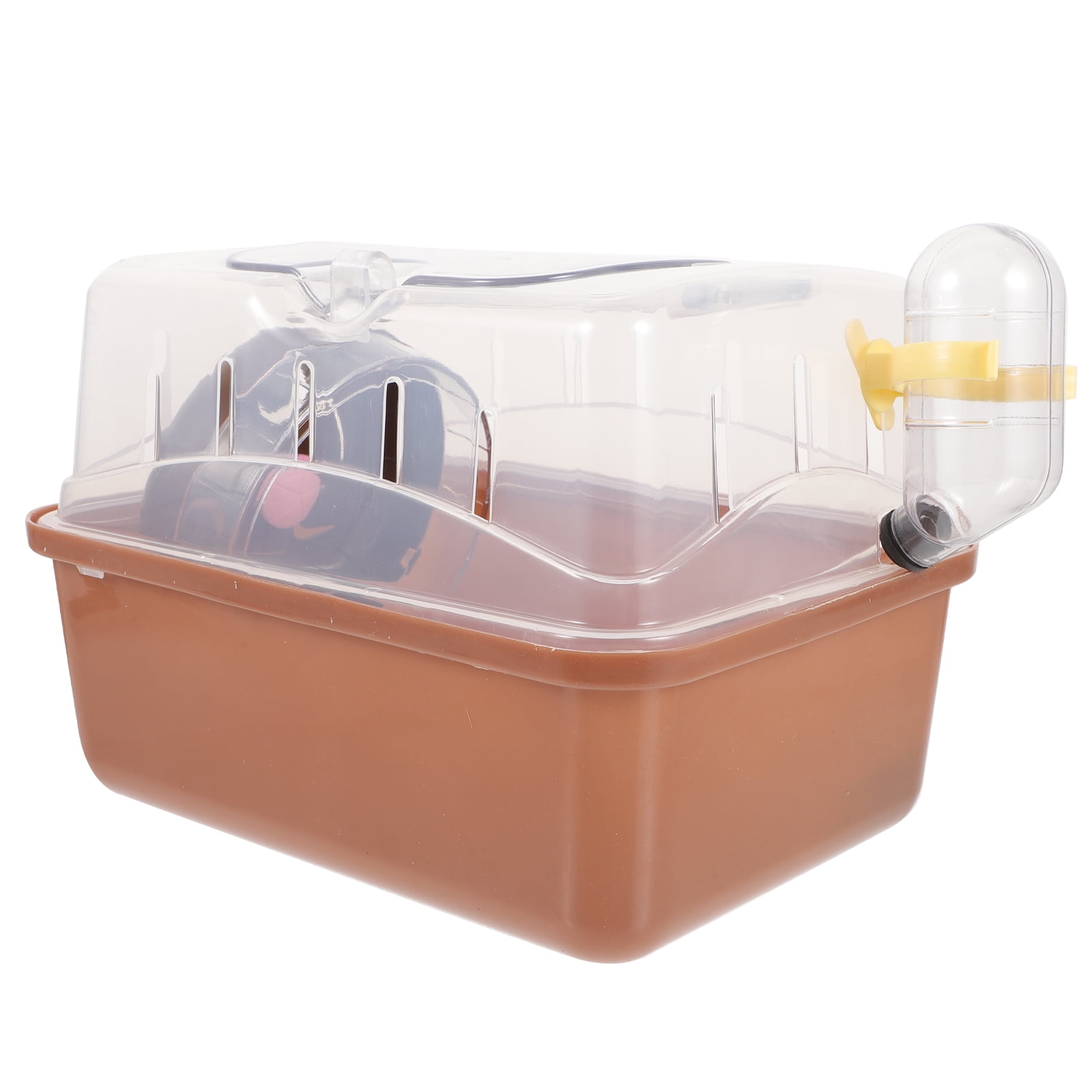 SEWOART Portable Hamster Carrier Cage Coffee Plastic Small Pet Travel ...