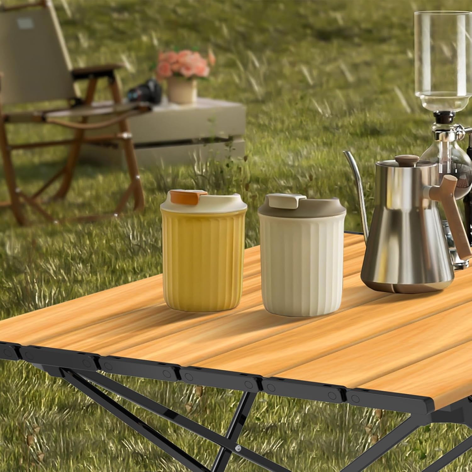 Portable Small Camping Table, Compact Camping Side Table with Carrying ...