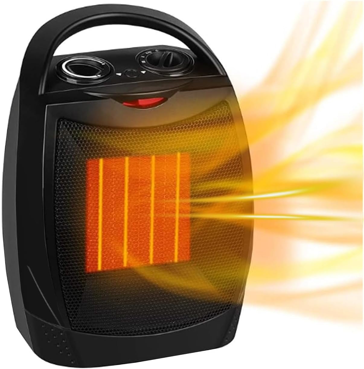 Portable Small Electric Space Heater with Thermostat,1500W/750W Ceramic ...