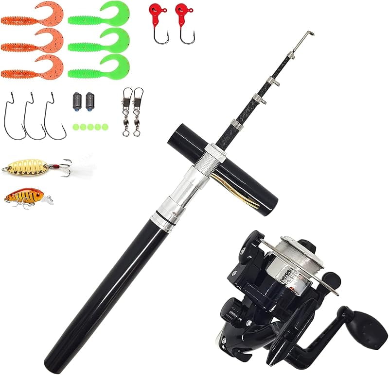 Portable Small Pen Fishing Rod Spinning Reel Combos, 38" 55" Compact ...