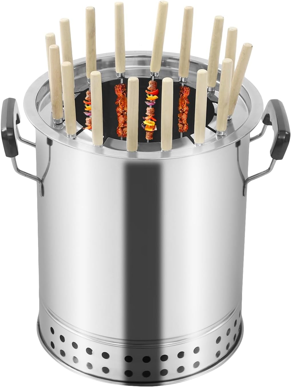 Portable Small Smokeless Barbecue Charcoal Barrel Grill Stainless Steel ...