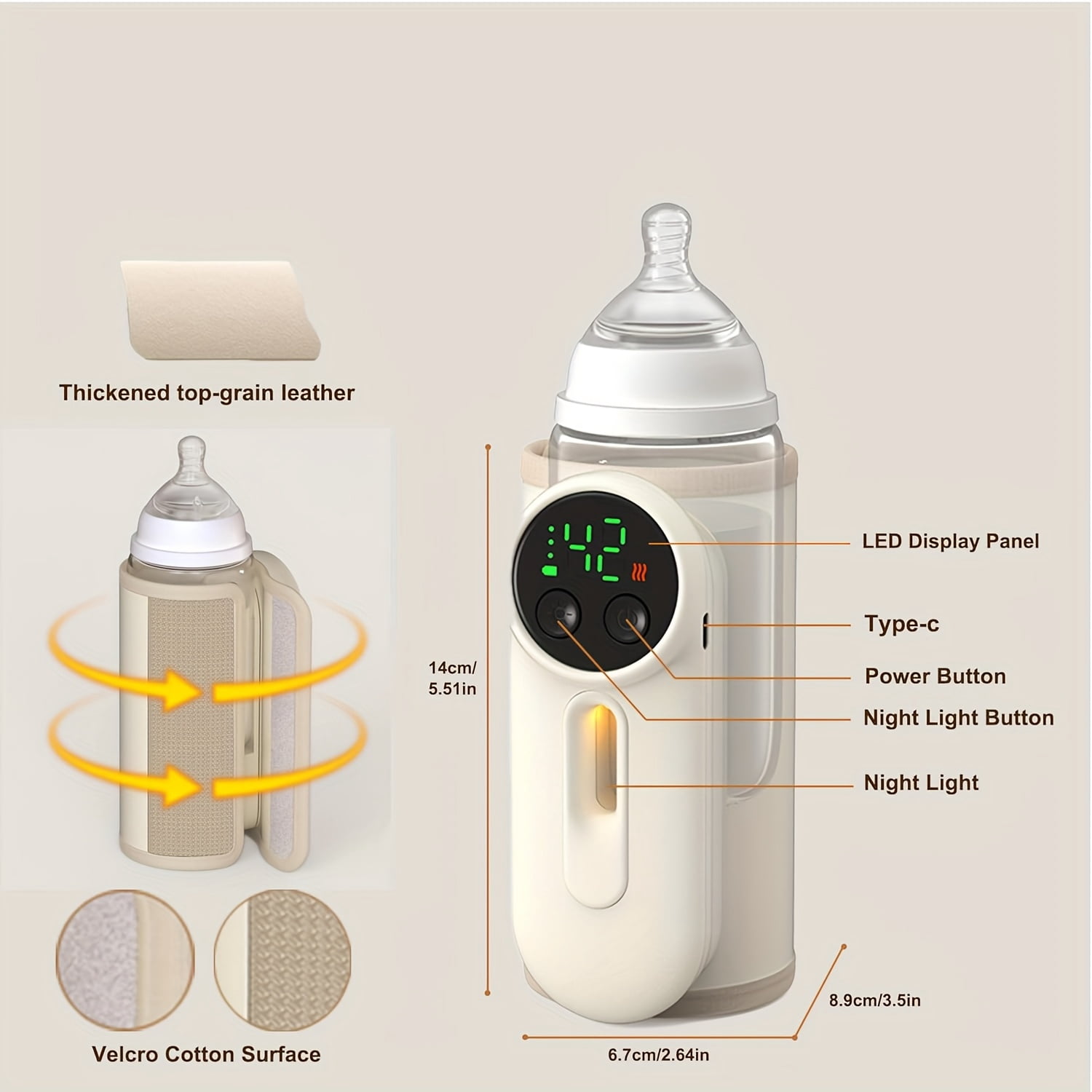 Portable Smart Bottle Warmer & Thermos: Leak-Proof, Wireless, Fast ...
