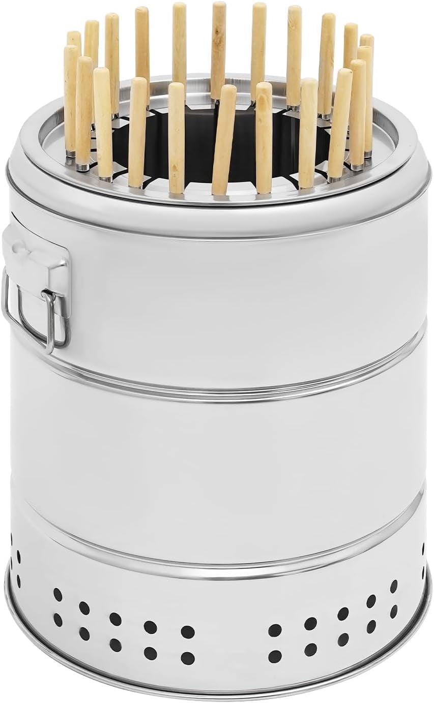 Portable Smokeless BBQ Charcoal Barrel Grill, 13.4×14.9In Barbecue ...