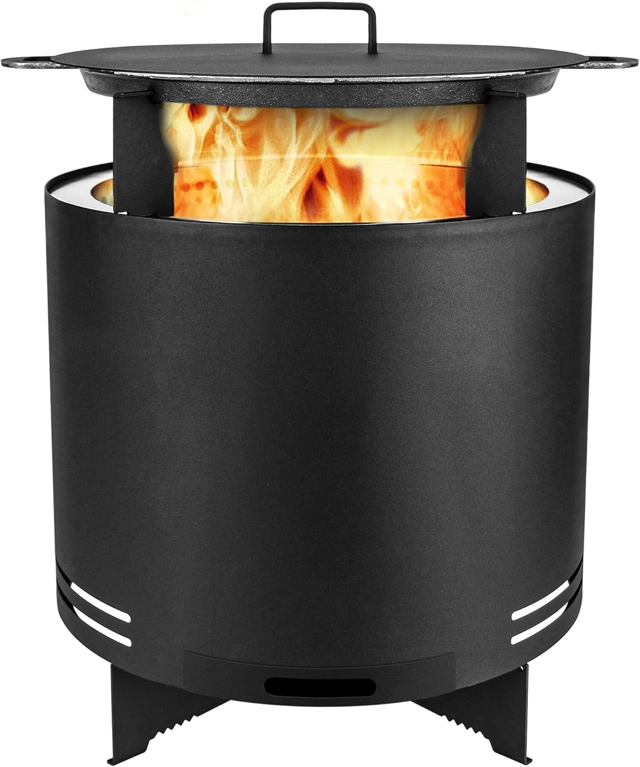 Portable Smokeless Fire Pit - Large Stainless Steel Wood Burning ...