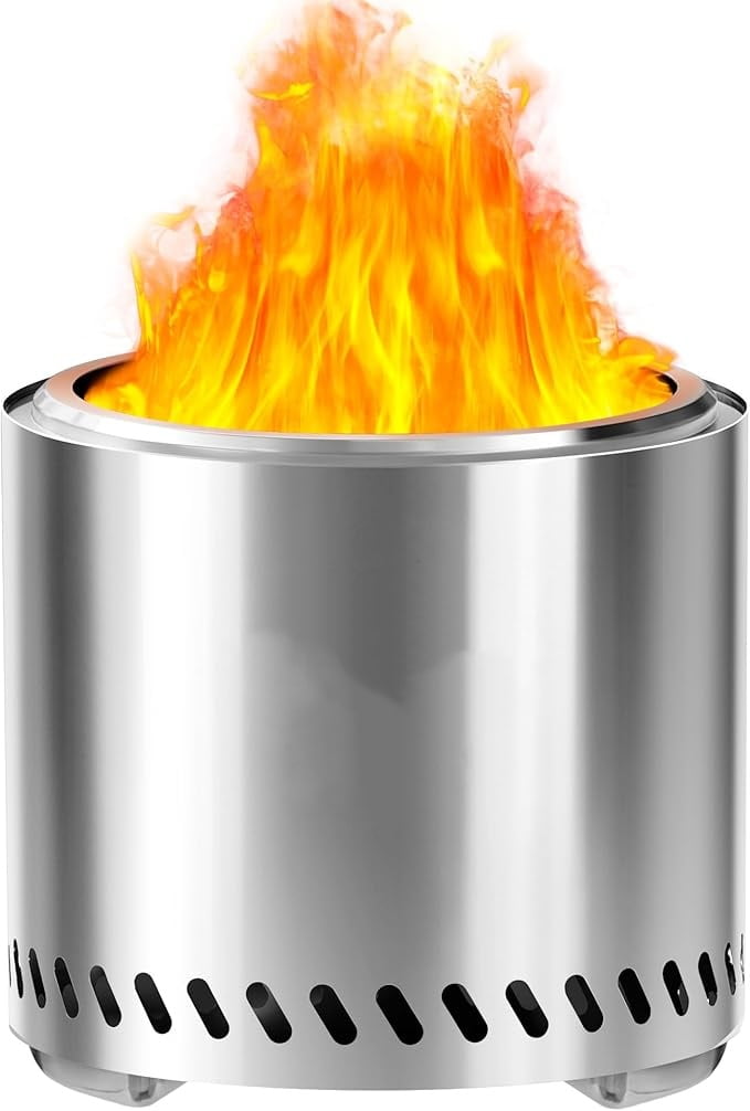 Portable Smokeless Fire Pit for Outdoor: 15 inch Wood Burning Firepit ...