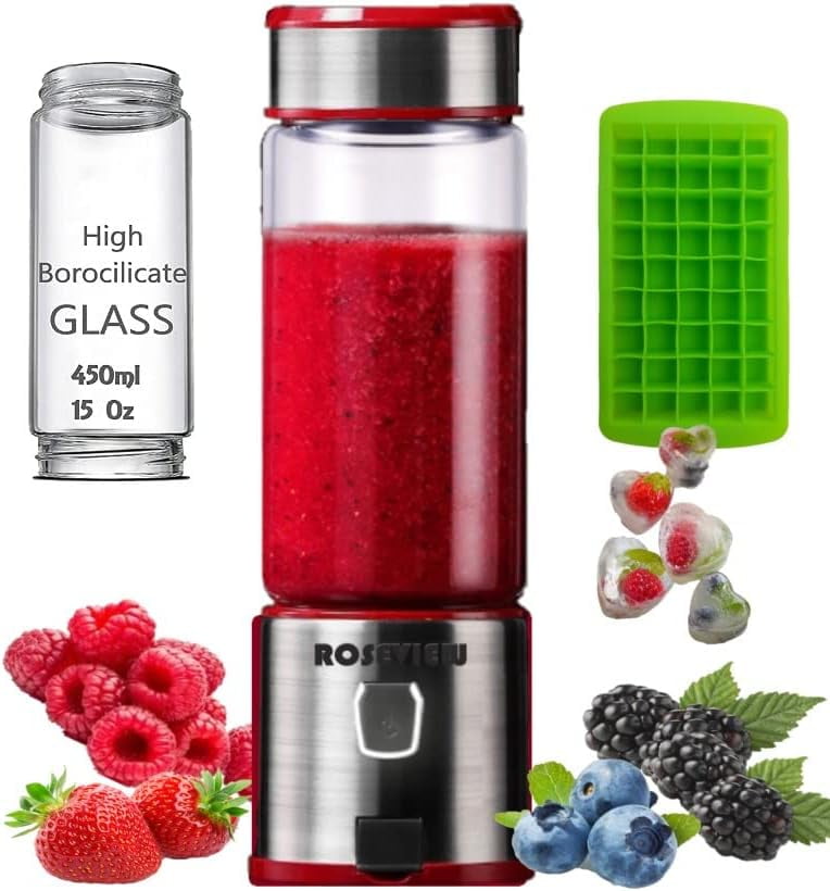 Portable Smoothie blender Glass bottle Mini USB rechargeable Handheld ...