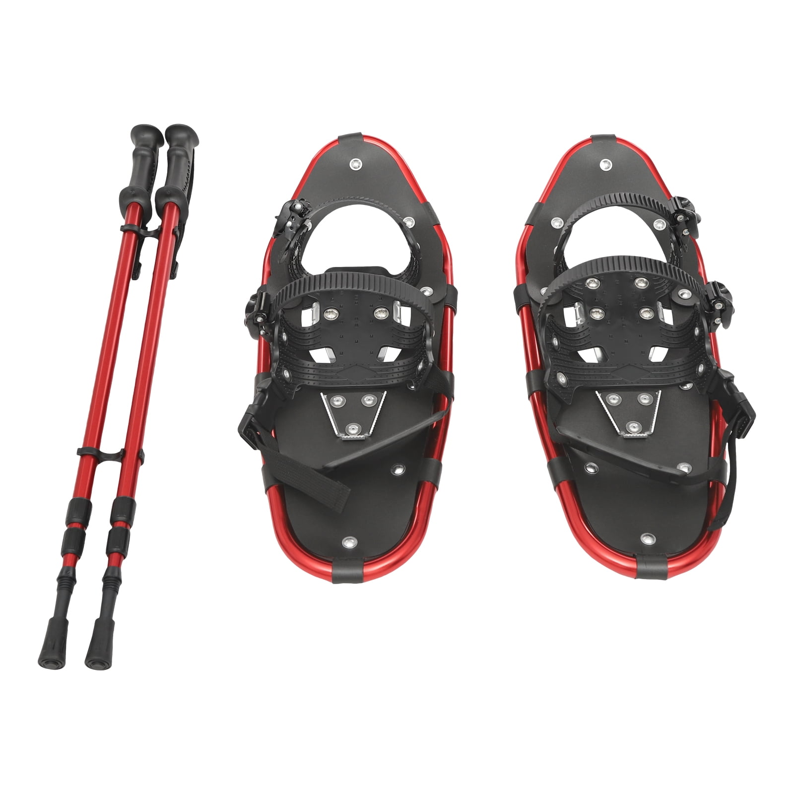 Portable Snowshoes with Adjustable Trekking Poles, Lightweight Aluminum ...