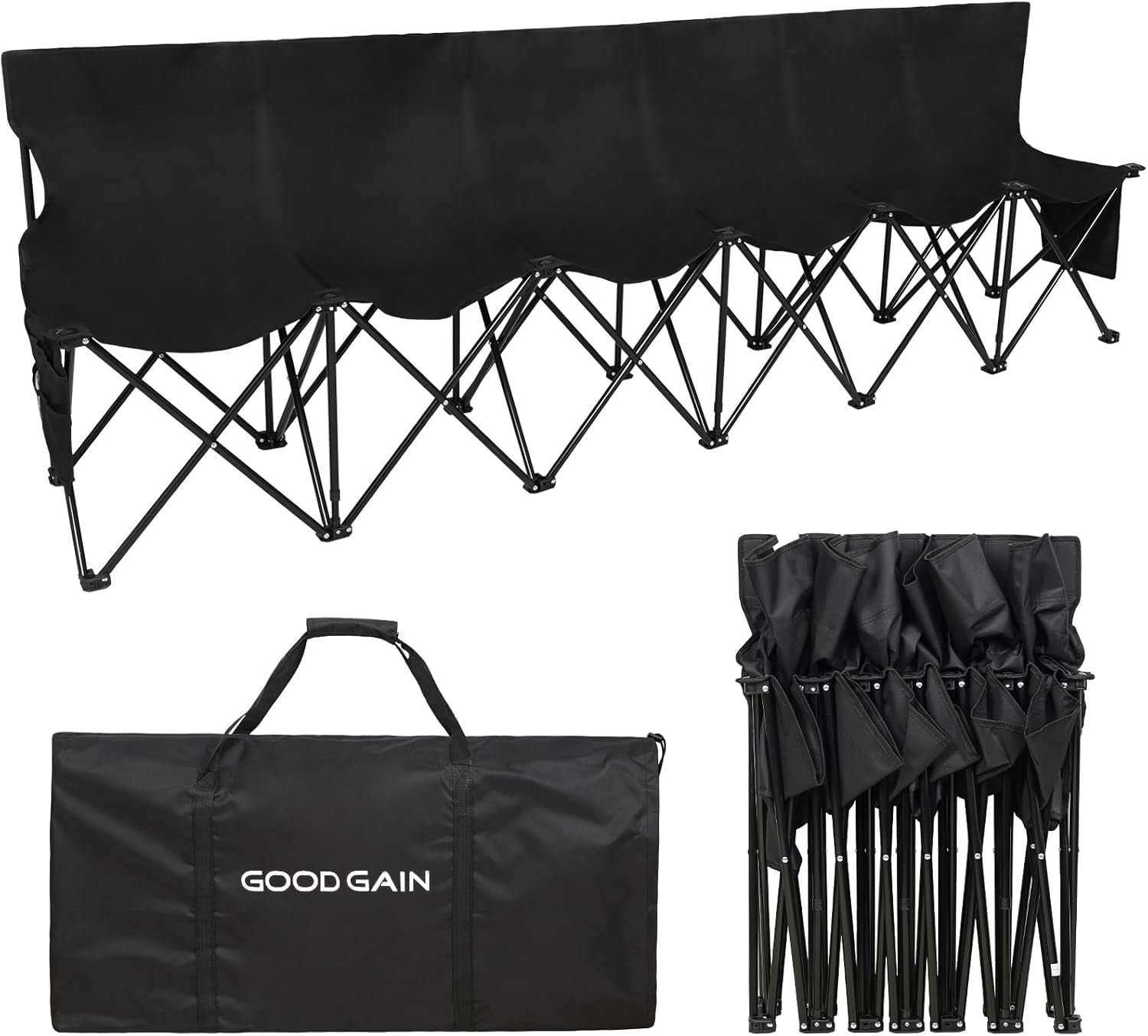 Portable Soccer Bench - Team Bench Soccer 6 Seats with Bag, Sideline ...