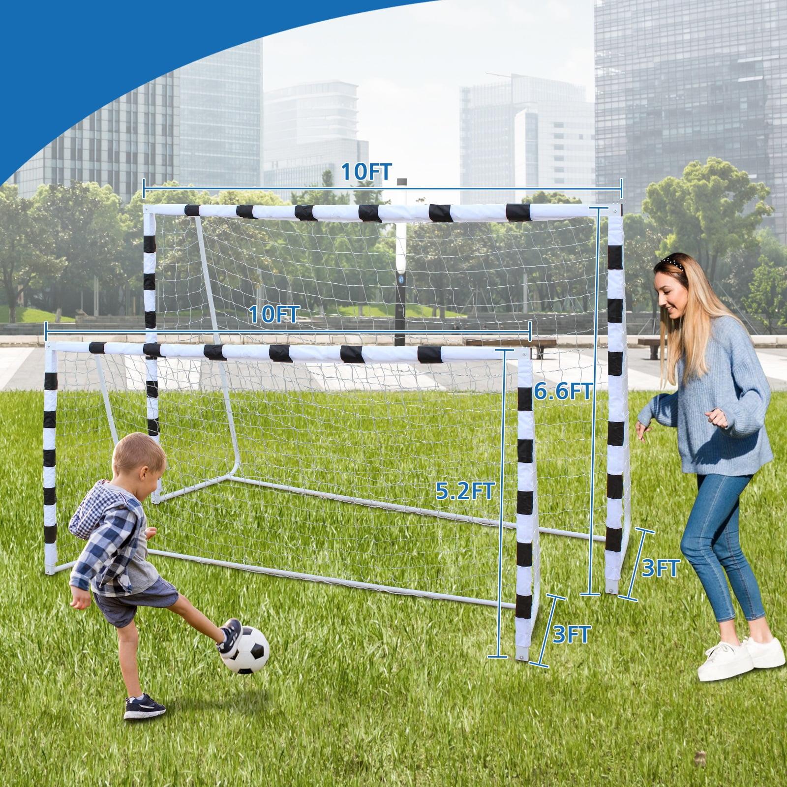 Portable Soccer Goal For Kids Youth, 6.6ft/5.2ft High Soccer Door Frame ...