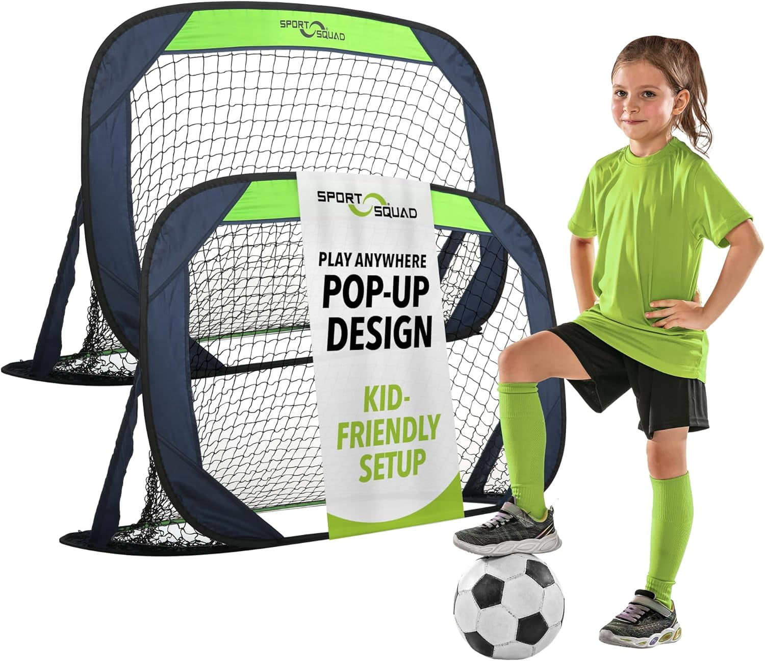 Portable Soccer Goal Net Set - Pop Up Training Soccer Goals for ...
