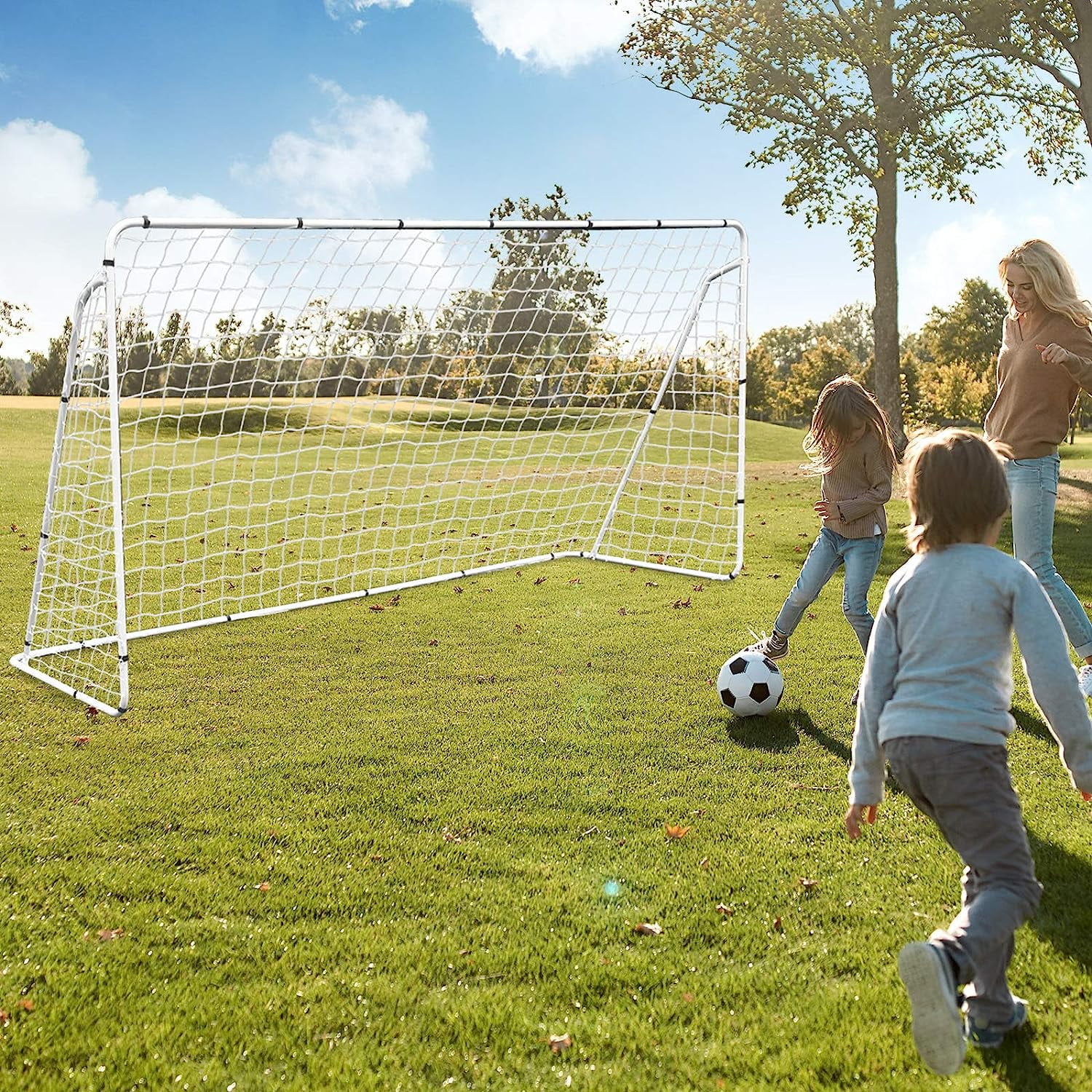 Portable Soccer Goals Set for Backyard for Kids Adults, 12x6 FT Outdoor Large Football Goal Set ...