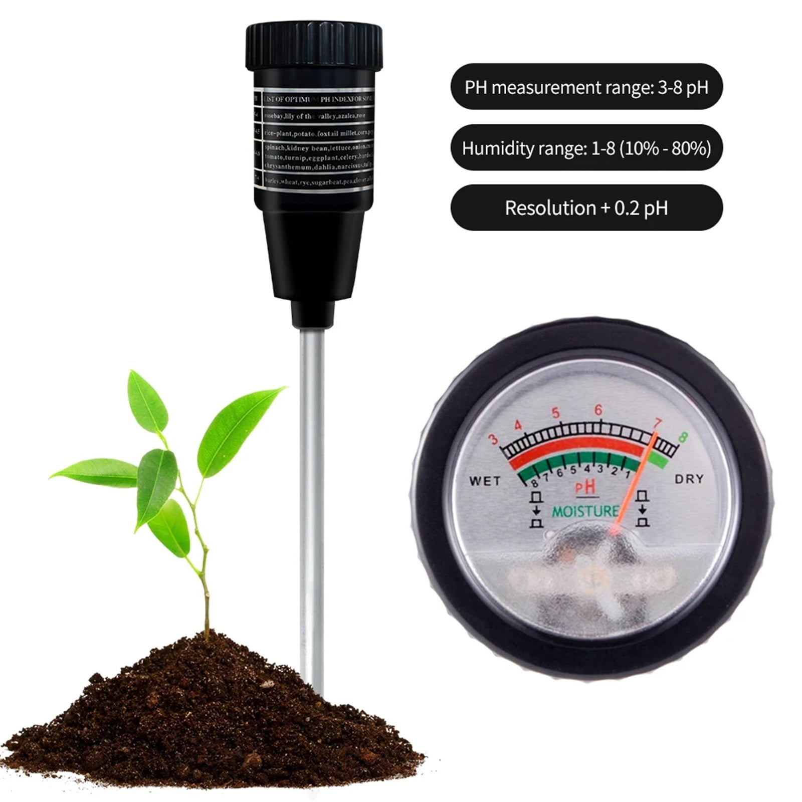 Portable Soil PH/ Humidity Meter 2 In 1 Garden Soil Analyzer Acidity ...