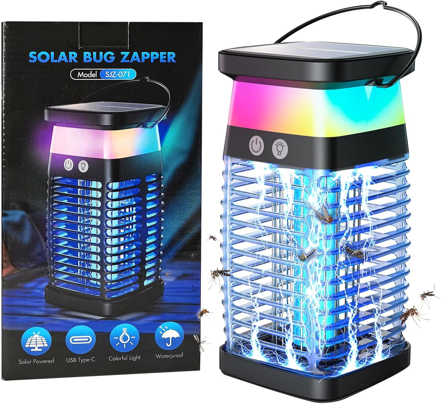 Portable Solar Bug Zapper, Mosquito Zapper for Outdoor and Indoor ...