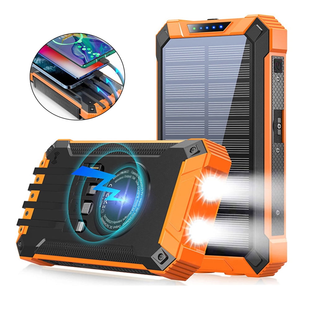 Portable Solar Charger, 10000mAh Wireless Solar Charger for Cell Phone ...