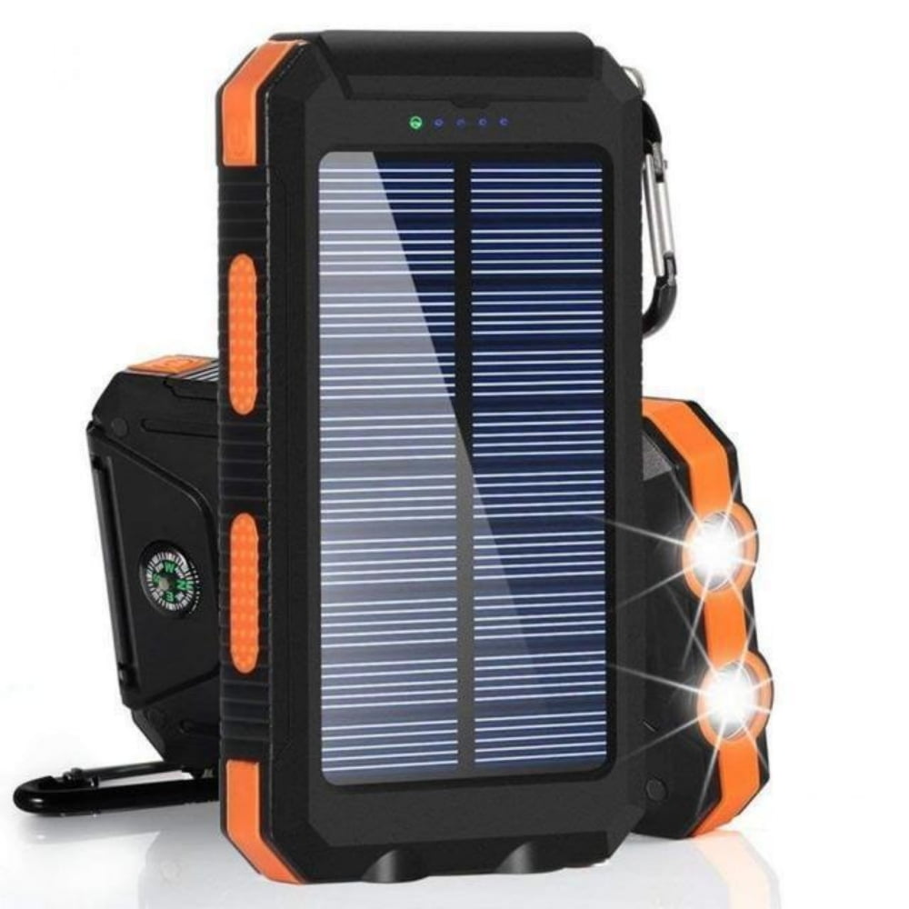 Portable Solar Charger 20000mAh Power Bank with Dual LED Light and ...