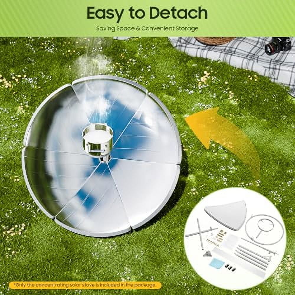 Portable Solar Cooker, 1500W 1.5M Diameter Camping Outdoor Solar Cooker ...
