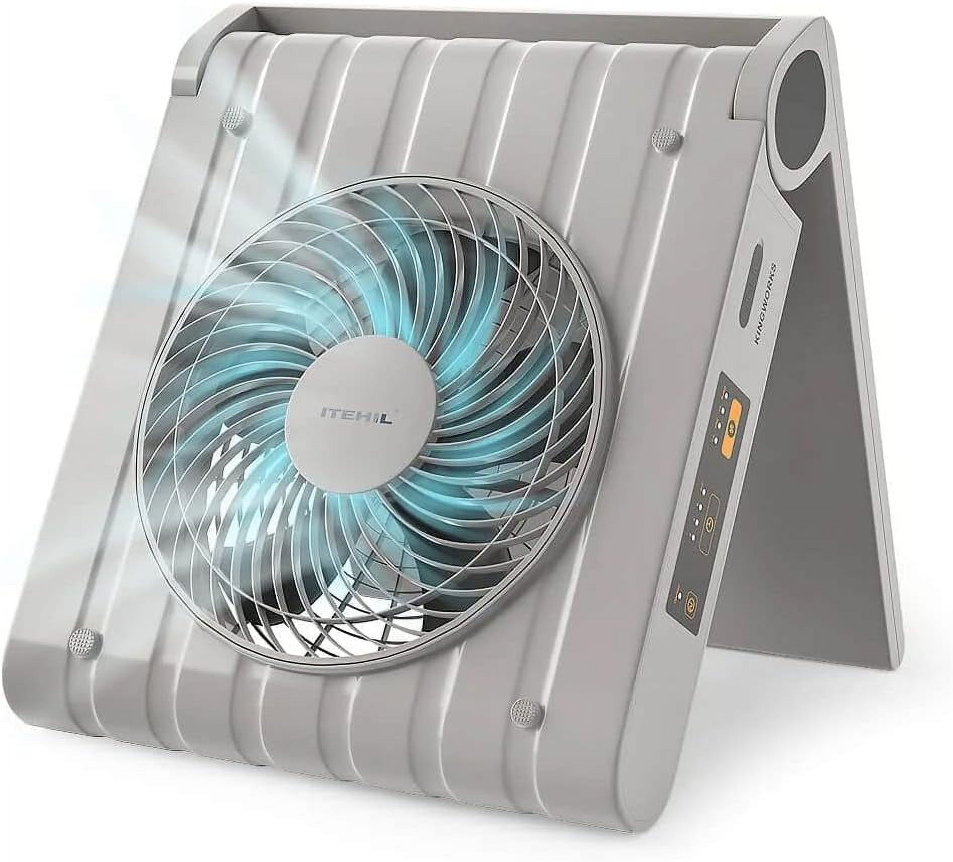 Portable Solar Fan Rechargeable for Camping,10000mAh Rechargeable ...