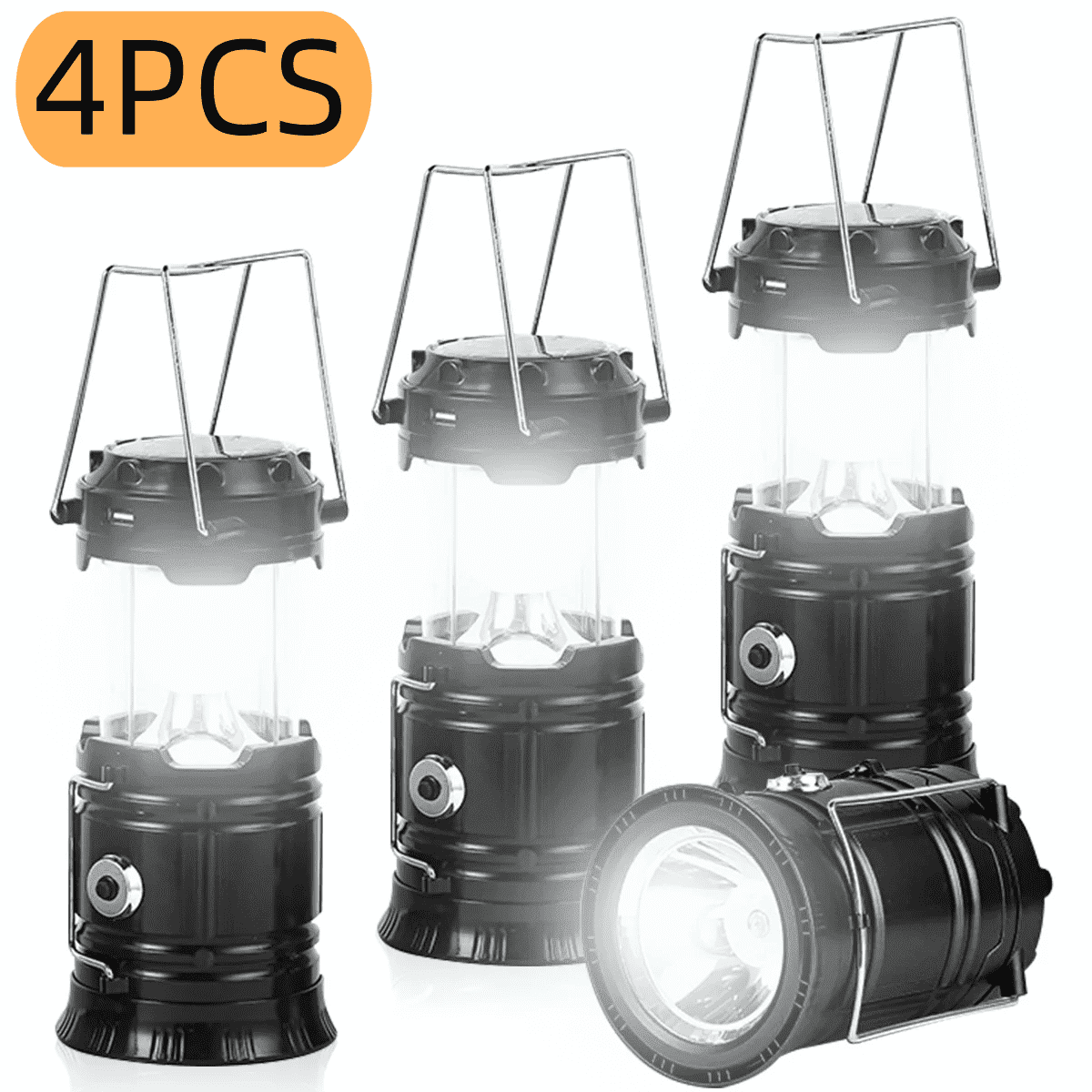 Kabuer Solar Lanterns for Camping, Collapsible LED Flashlight Lamp Kit ...