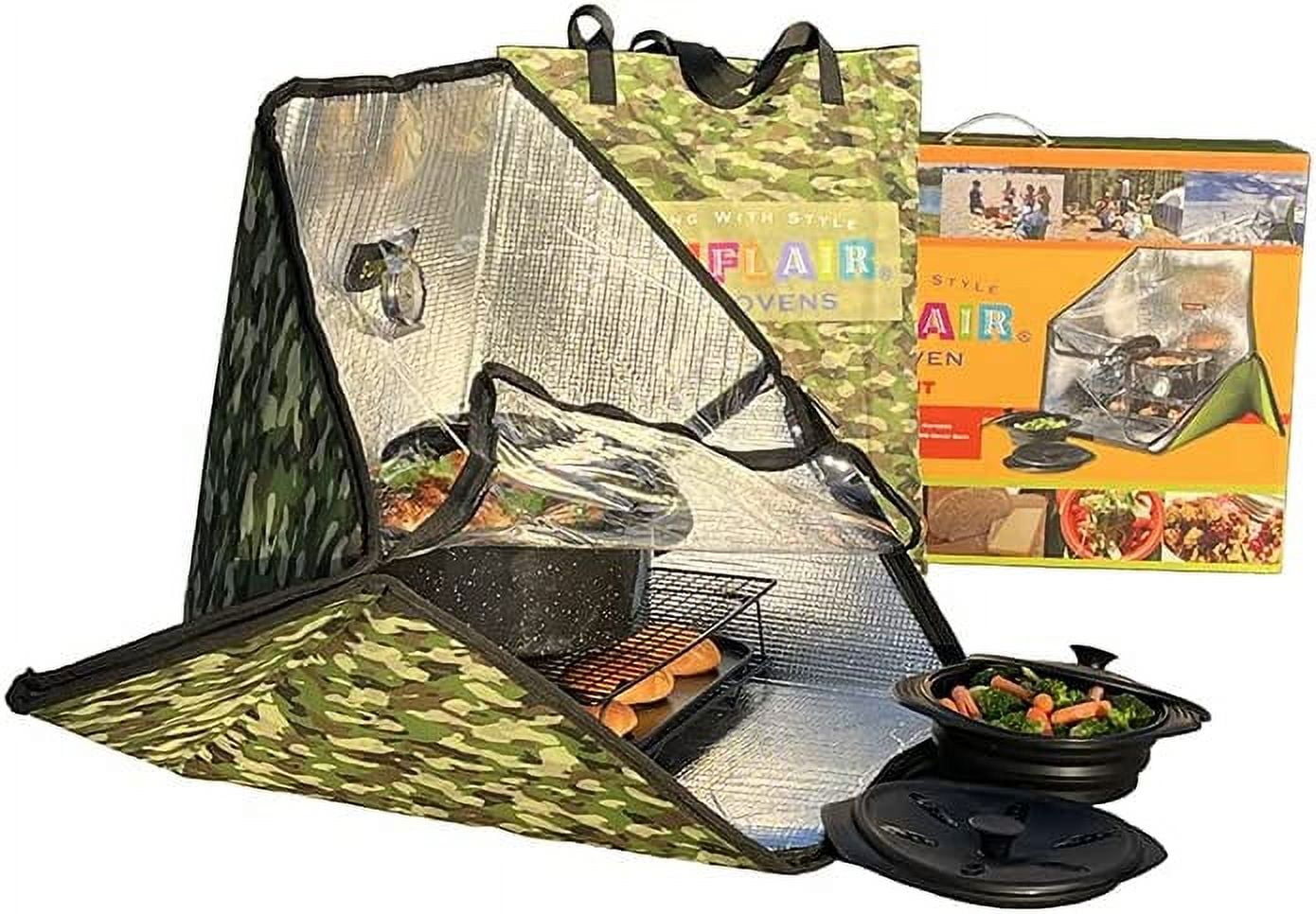 Portable Solar Oven Deluxe (Camo) with Complete Cookware, Dehydrating ...
