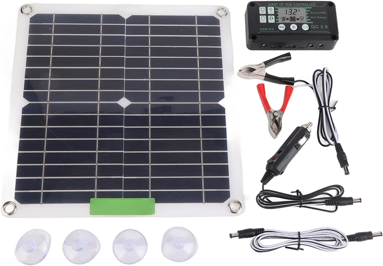 Portable Solar Panel, 200W 12V Solar Panel Kit Monocrystalline Silicon ...