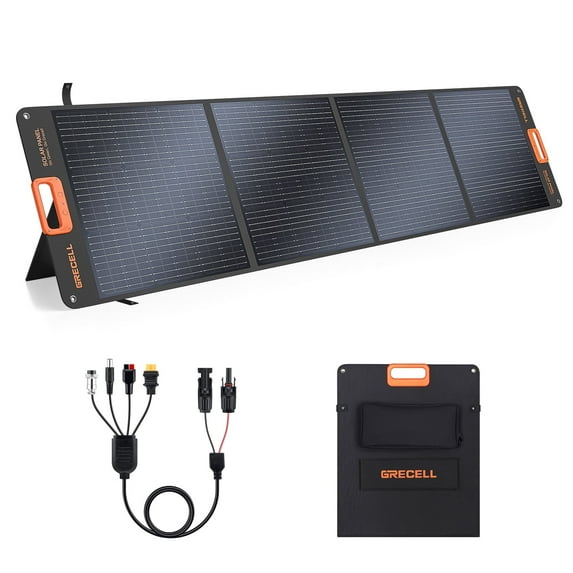 200W Foldable Solar Panel Power Station, Travel and Camping Charger Kit ...