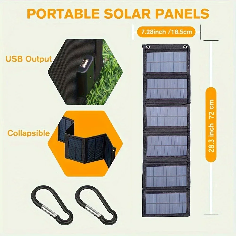 Portable Solar Panel USB 12V Charger Mobile Phone Folding Kit Foldable ...