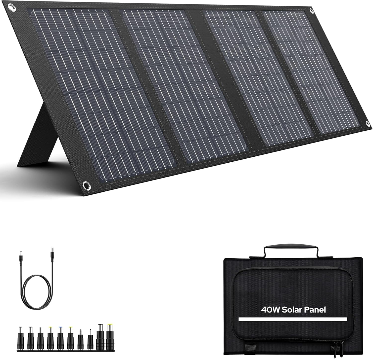 Portable Solar Panels 40W, Foldable Solar Panel Charger for 100-300W Portable Power Station ...