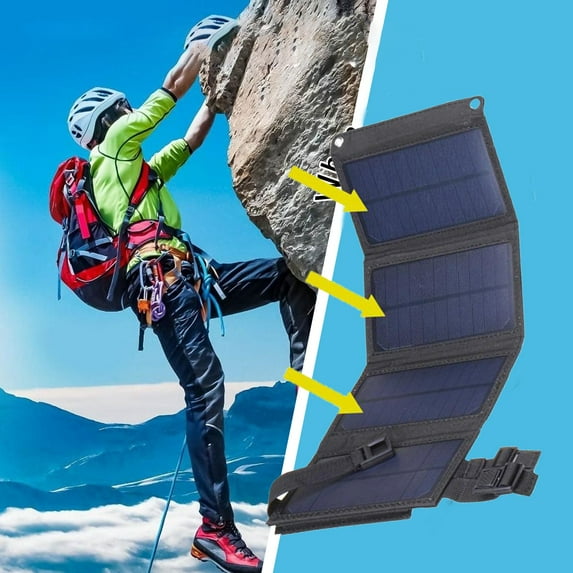 Portable Solar Panels, Solar Charger Power Bank, for Cell Phone Camping ...