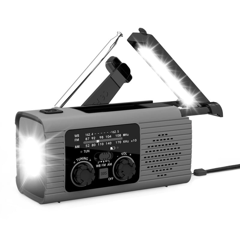 Portable Solar Radio, Hand Crank Weather Radio Am/FM/NOAA Battery ...