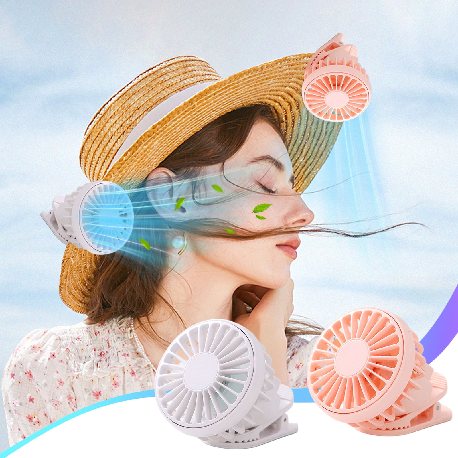 Portable Solar Rechargeable Clip Fan | USB Desktop Mini Fan | 3 Speeds ...