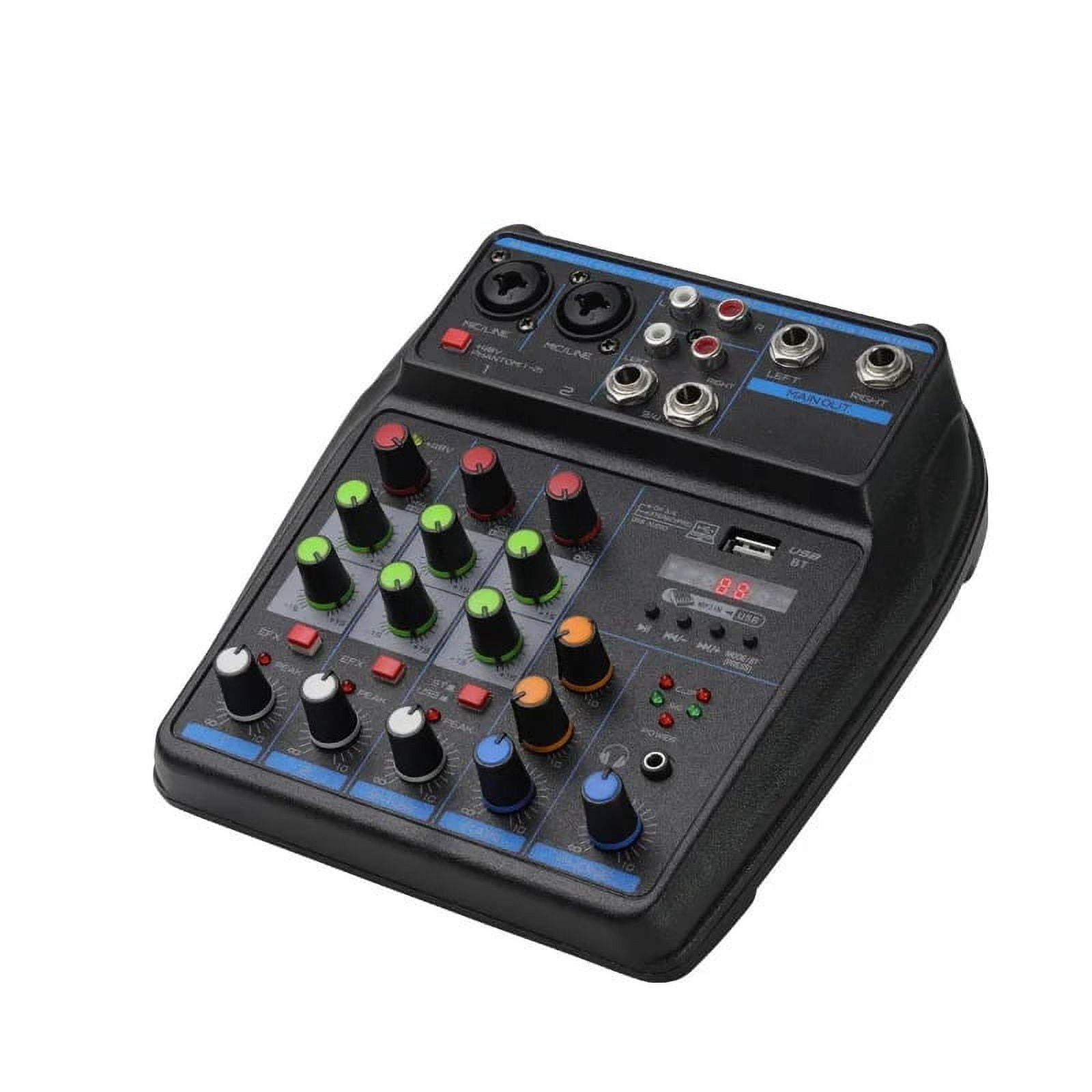Portable Sound Mixing Console with Bluetooth 48V Phantom Power Monitor ...