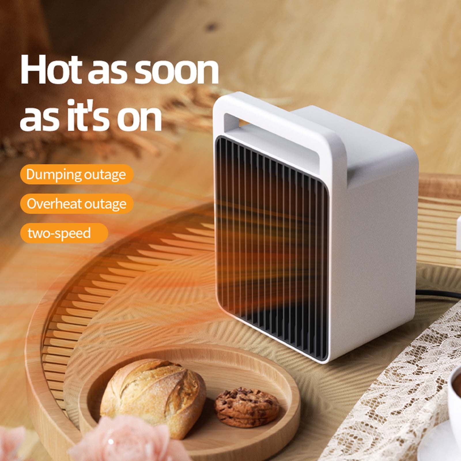 Portable Space Heater, Household & Office Desktop Mini Heater, Small ...