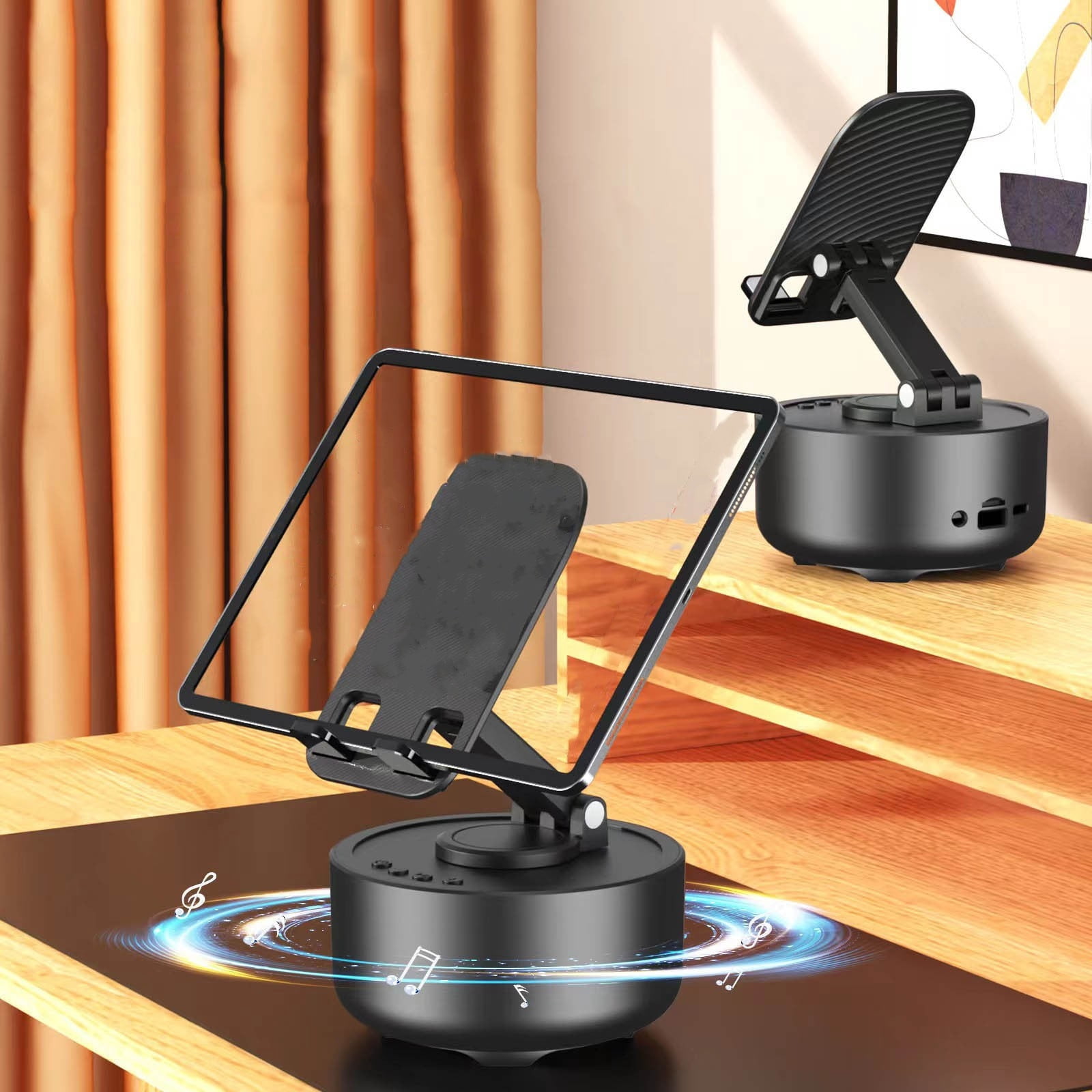 Portable Speaker Mobile Phone Stand Audio 2-in-1 Rotating Foldable Lazy ...
