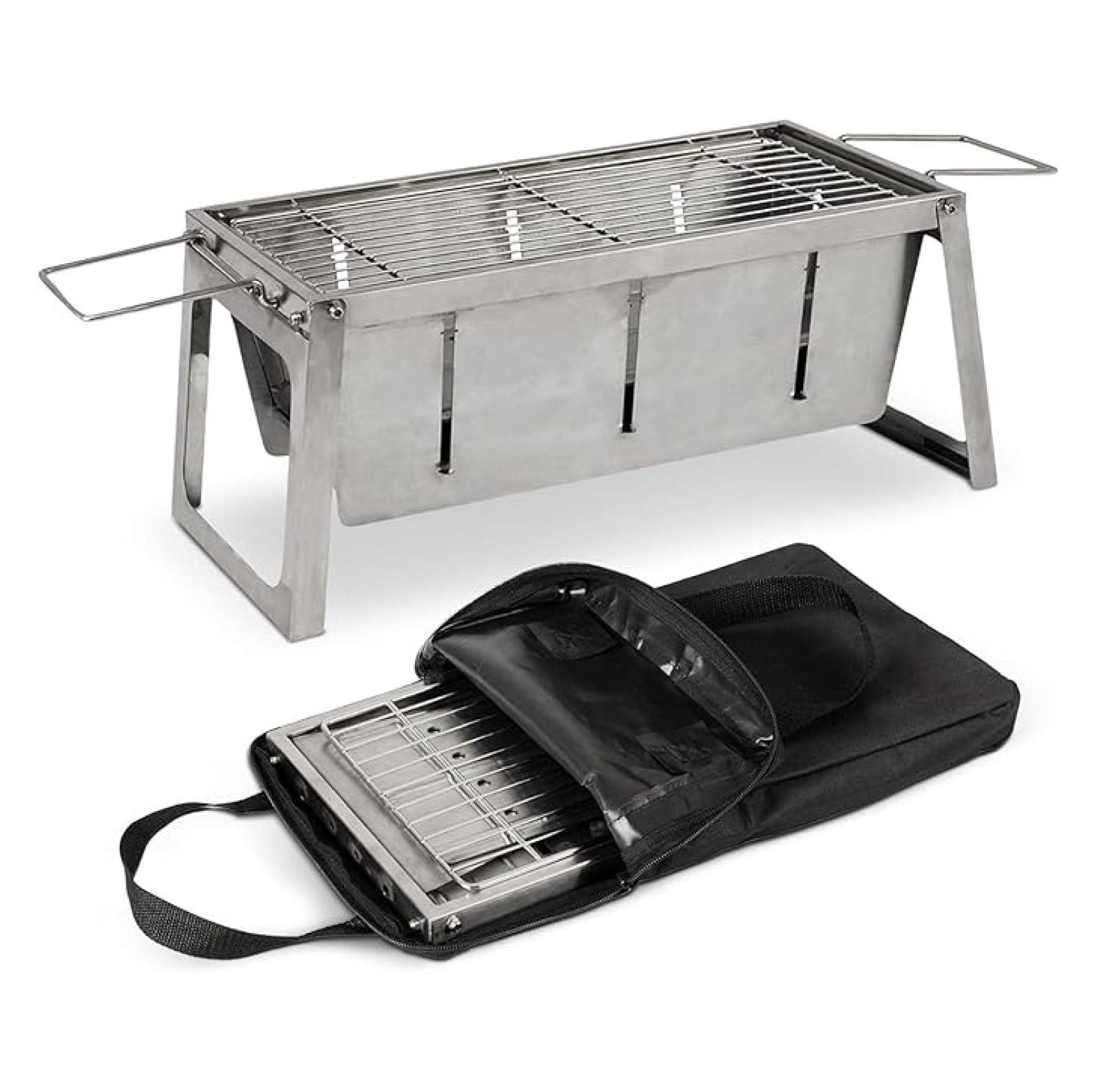 Portable Stainless Steel Charcoal Grill - Foldaway Design for Outdoor ...