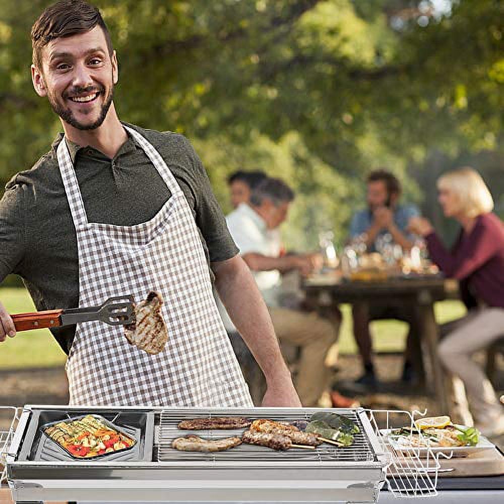 Portable Stainless Steel Charcoal Grill with Foldable Legs - Easy to Assemble BBQ Grill for ...