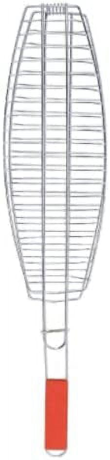 Portable Stainless Steel Fish Grill with Wooden Handle, Mini BBQ Grill ...