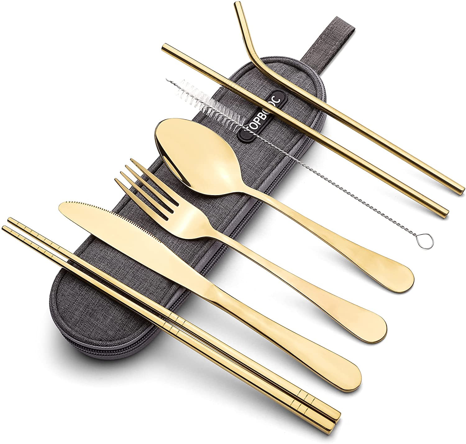 Portable Stainless Steel Flatware Set, Travel Camping Cutlery Set, Portable Utensil Travel ...