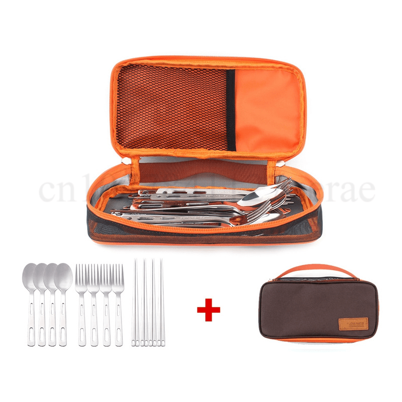 Portable Stainless Steel Tableware 4-piece Set Outdoor Camping Picnic ...
