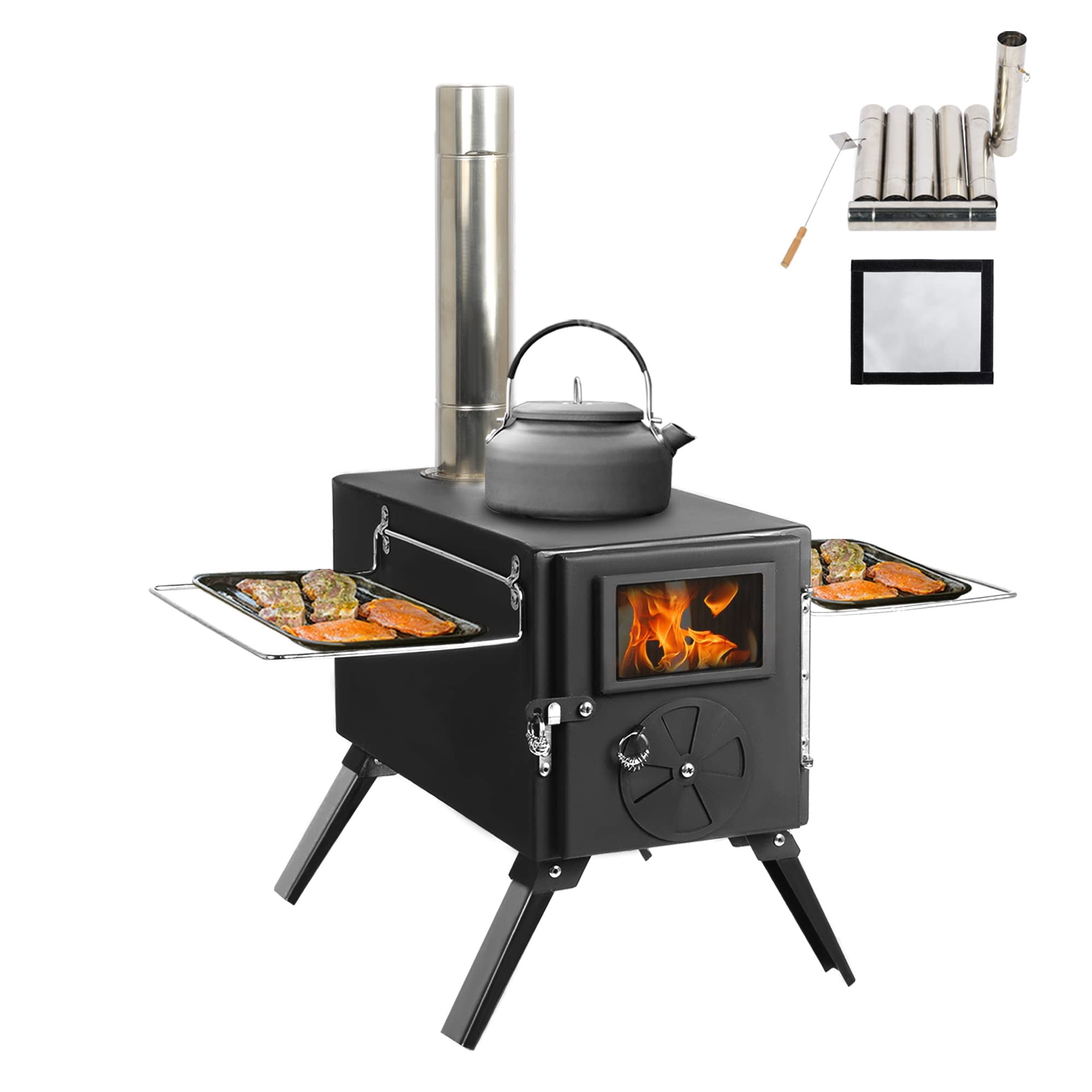 Portable Stainless Steel Wood Burning Stove for Camping, Outdoor ...