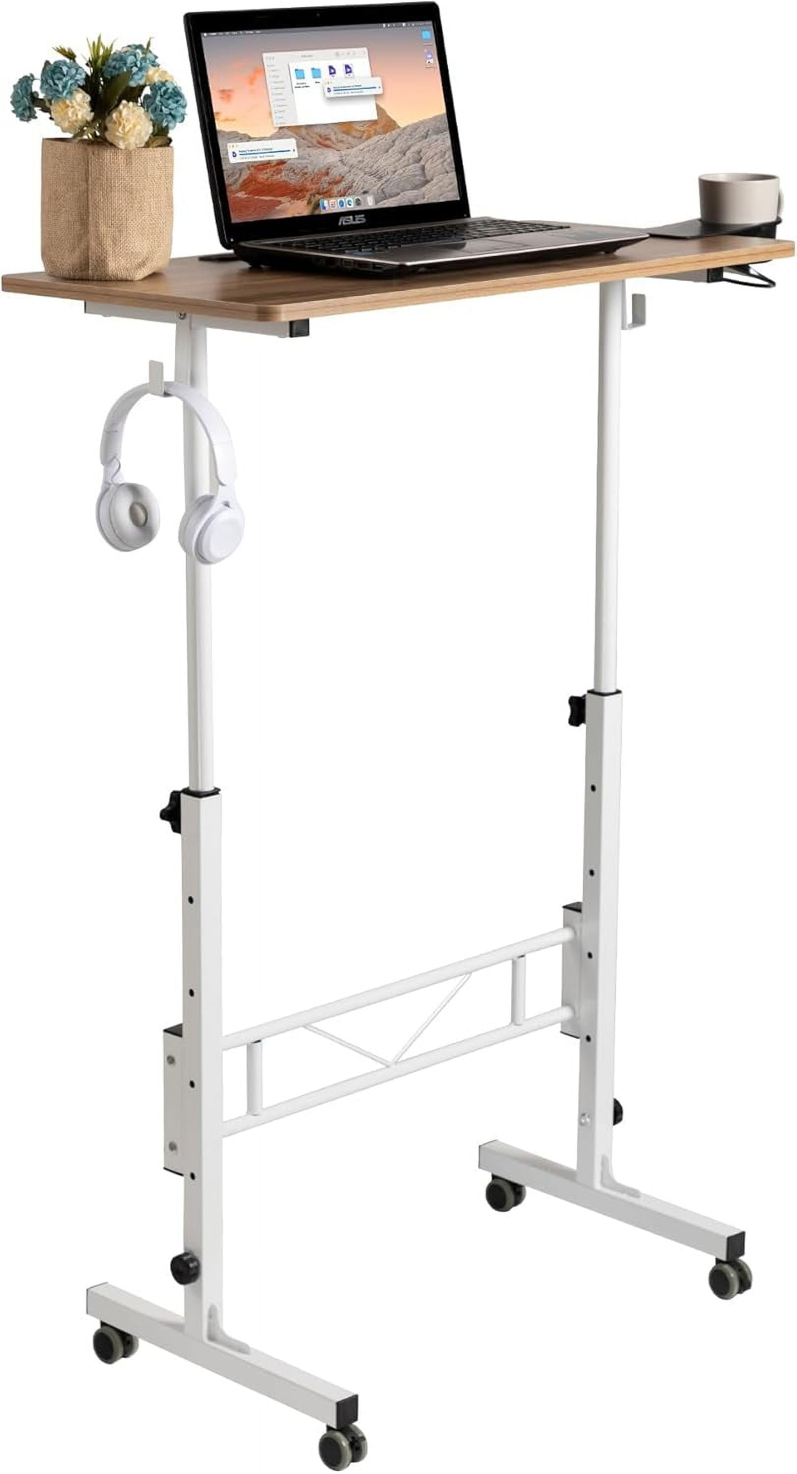 Portable Standing Desk Adjustable Height, Mobile Stand Up Desk with ...