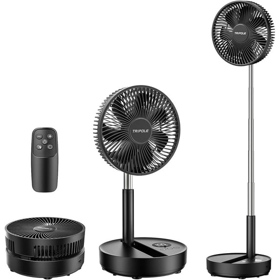 Portable Standing Fan, 8000mAh Rechargeable Oscillating Fan with Remote ...