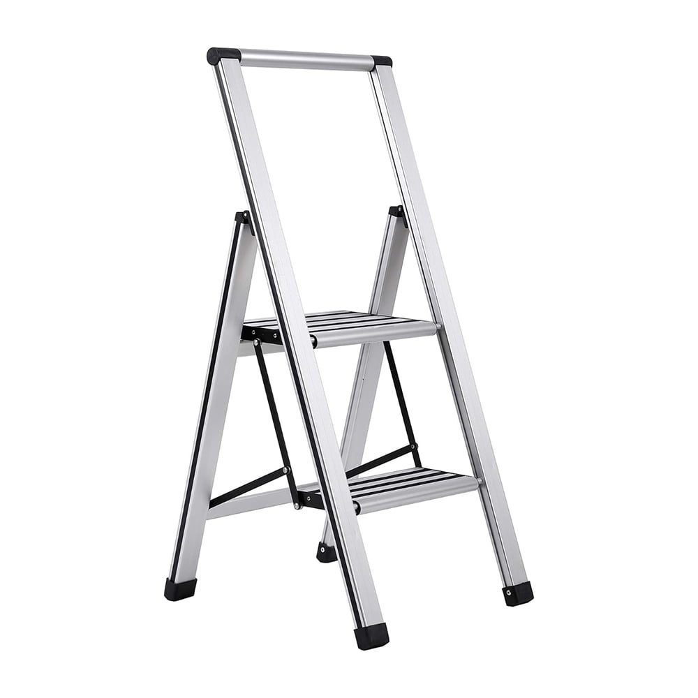 Portable Steel Step Stool, 2 Step Ladder Stool, Lightweight Folding ...