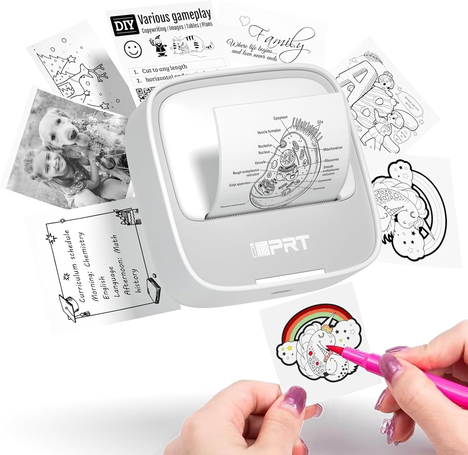 Portable Sticker Maker Machine with 1 Roll Paper, Mini Printer ...