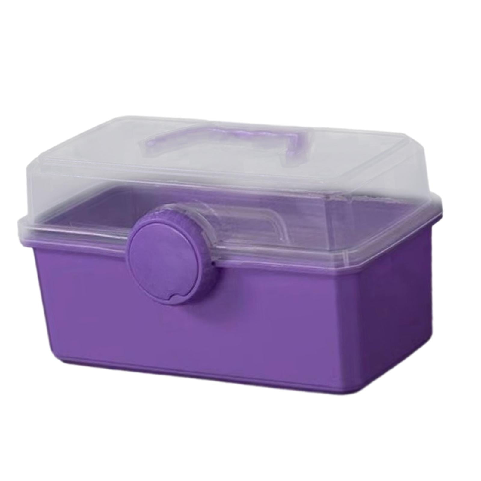 Portable Storage Box, Art Crafts Box Rotatable Tray Container Handled ...