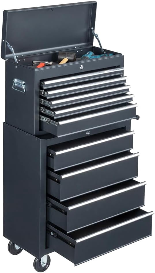 Portable Storage Tool Box Organizer with Lock, Portable Steel Tool Box ...