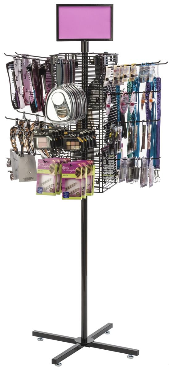Portable Store Display Rack, Gridwall with (20) Peg Hooks, Rotates ...