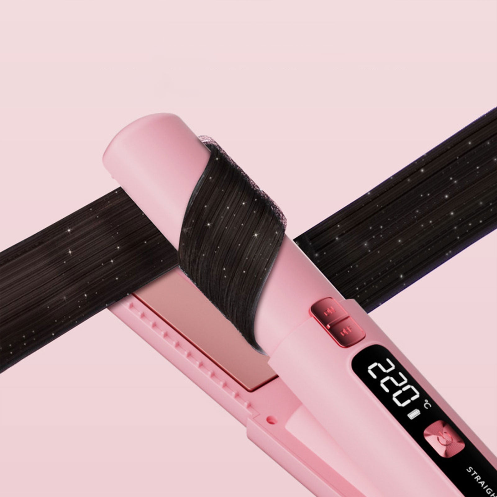 Portable Straightener Digital Temperature Control Flat Rechargeable ...