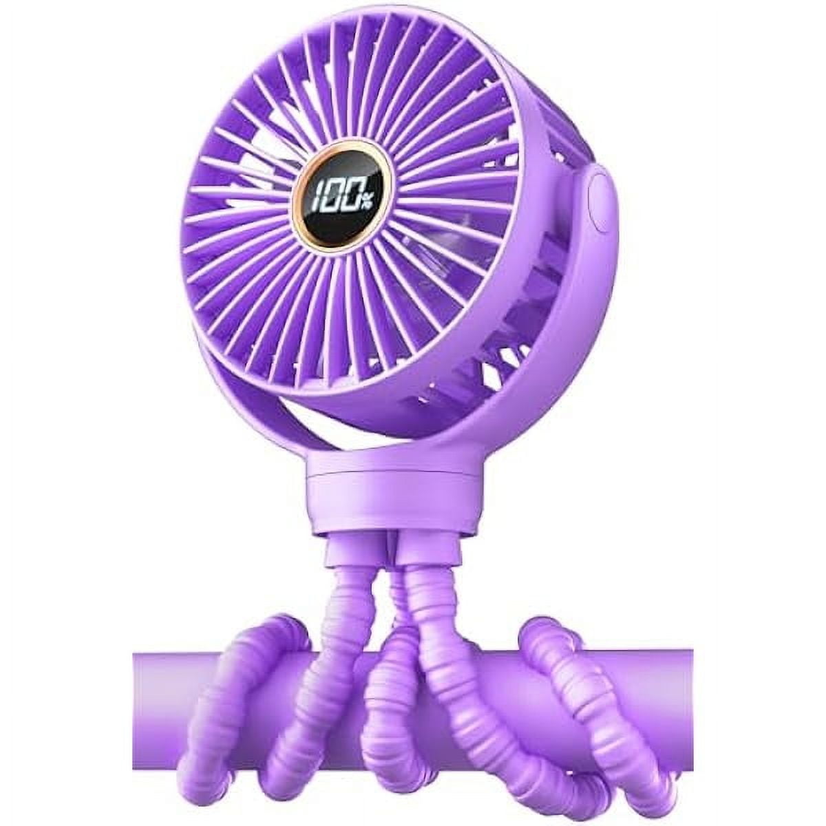 Portable Stroller Fan, Mini Baby Fan Battery Operated, LED Display with ...